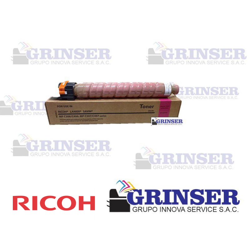 TONER EN CARTUCHO COLOR MAGENTA PARA RICOH MP C306/307-406/407